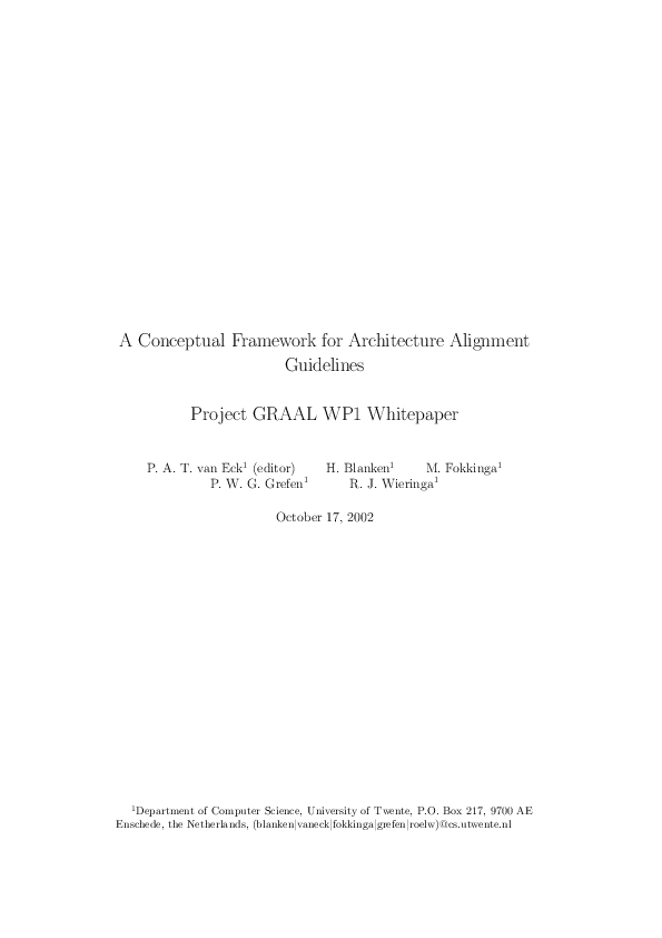 (PDF) A conceptual framework for architecture alignment guidelines