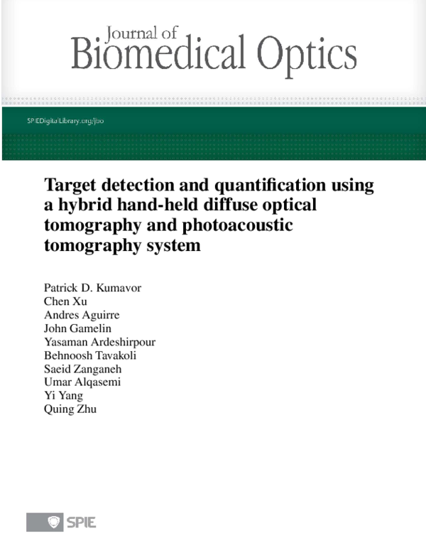 (PDF) Target detection and quantification using a hybrid hand-held diffuse optical tomography ...