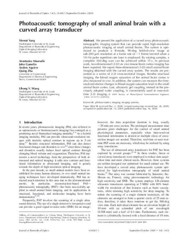 (PDF) Photoacoustic tomography of small animal brain with a curved ...