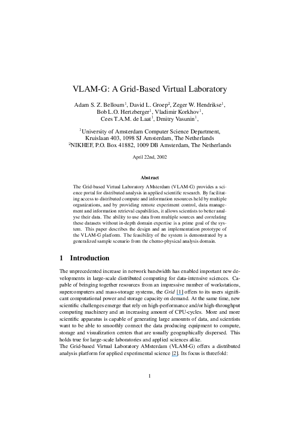 (PDF) VLAM-G: A Grid-based virtual laboratory