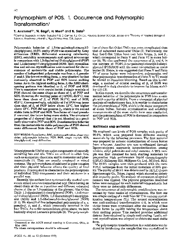 (PDF) Polymorphism of pos. I. occurrence and polymorphic transformation