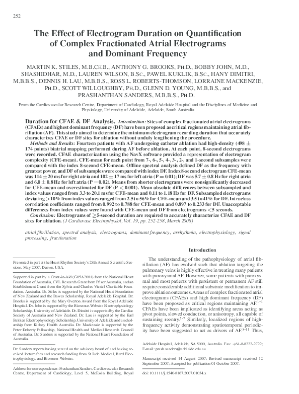 (PDF) The Effect of Electrogram Duration on Quantification of Complex ...