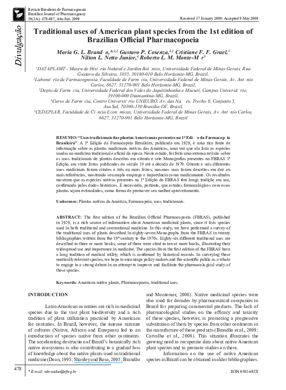 (PDF) Traditional uses of American plant species from the 1st edition ...