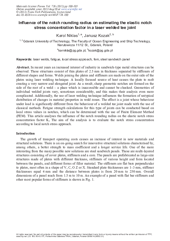 (PDF) Influence of the Notch Rounding Radius on Estimating the Elastic ...