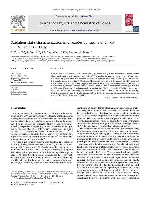 (PDF) Oxidation state characterization in Cr oxides by means of Cr ...