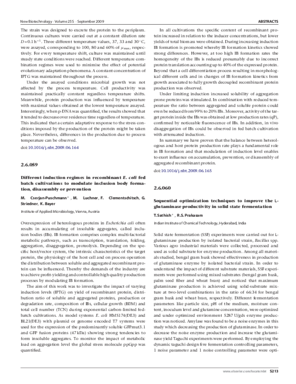 (PDF) Sequential optimization techniques to improve the l-glutaminase productivity in solid ...