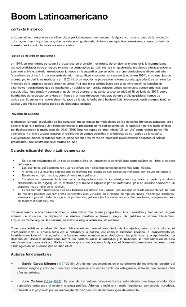 (DOC) Boom Latinoamericano