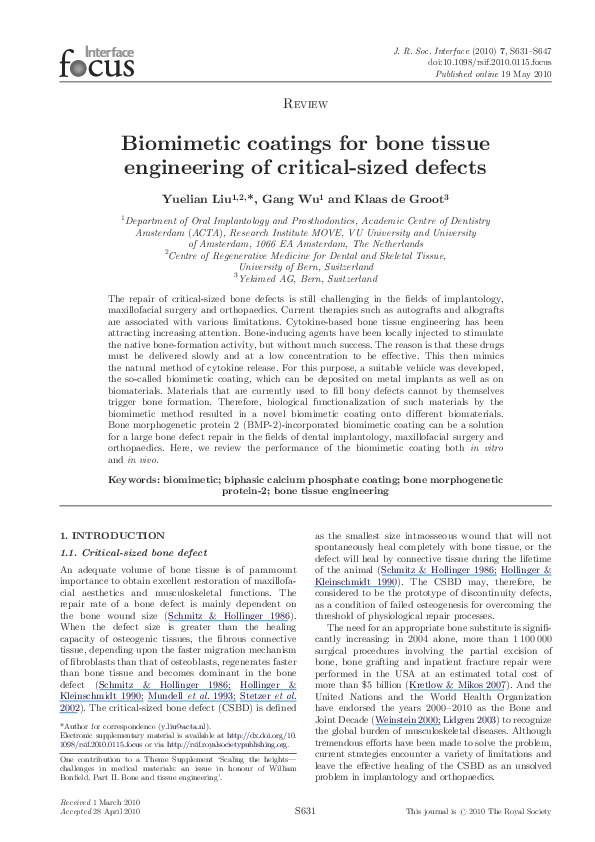 (PDF) Biomimetic coatings for bone tissue engineering of critical-sized ...