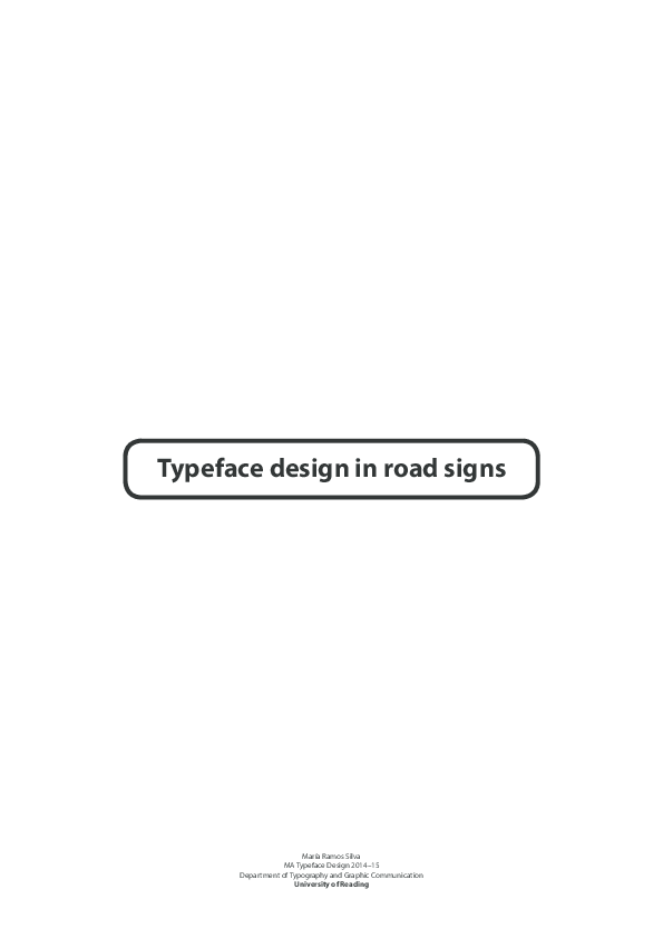 (PDF) Typeface design in road signs