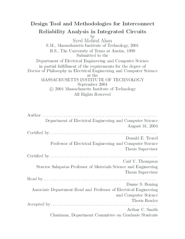 (PDF) Design tool and methodologies for interconnect reliability ...
