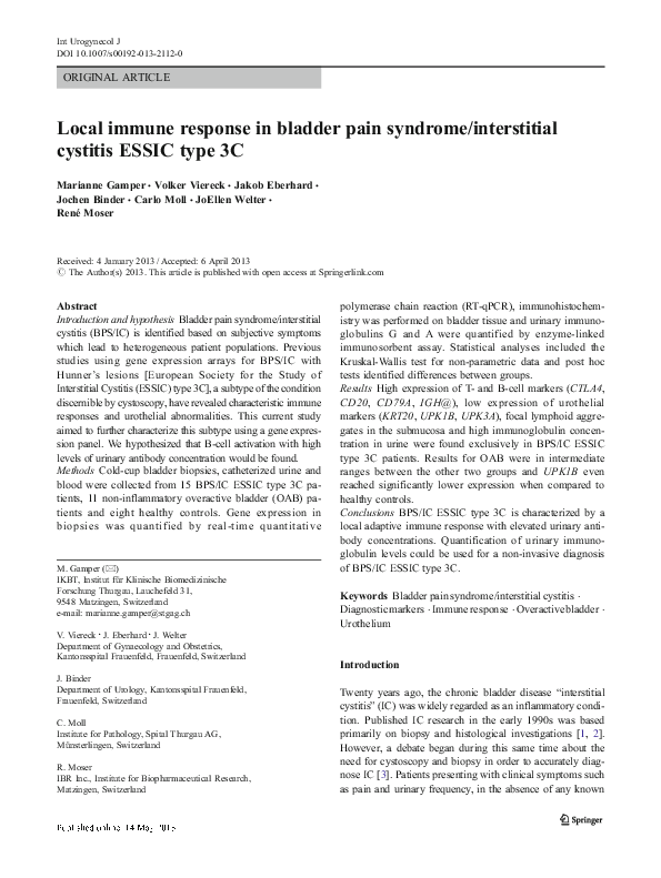 (PDF) Immune Response in BPS/IC ESSIC Type 3C