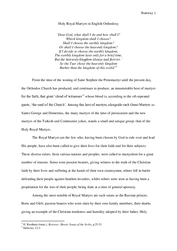 (PDF) Holy Royal Martyrs in English Orthodoxy