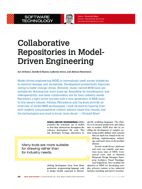 (PDF) Collaborative Repositories in Model-Driven Engineering [Software Technology]