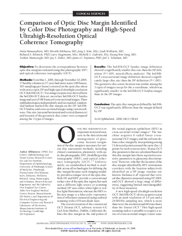 (PDF) Comparison of Optic Disc Margin Identified by Color Disc ...