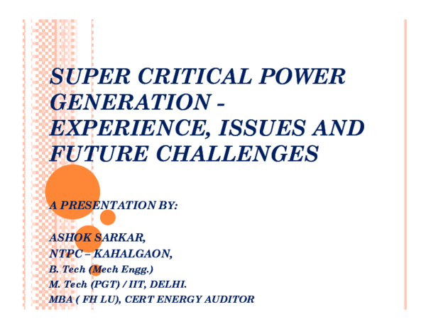 (PDF) SUPER CRITICAL POWER SUPER CRITICAL POWER GENERATION GENERATION ...