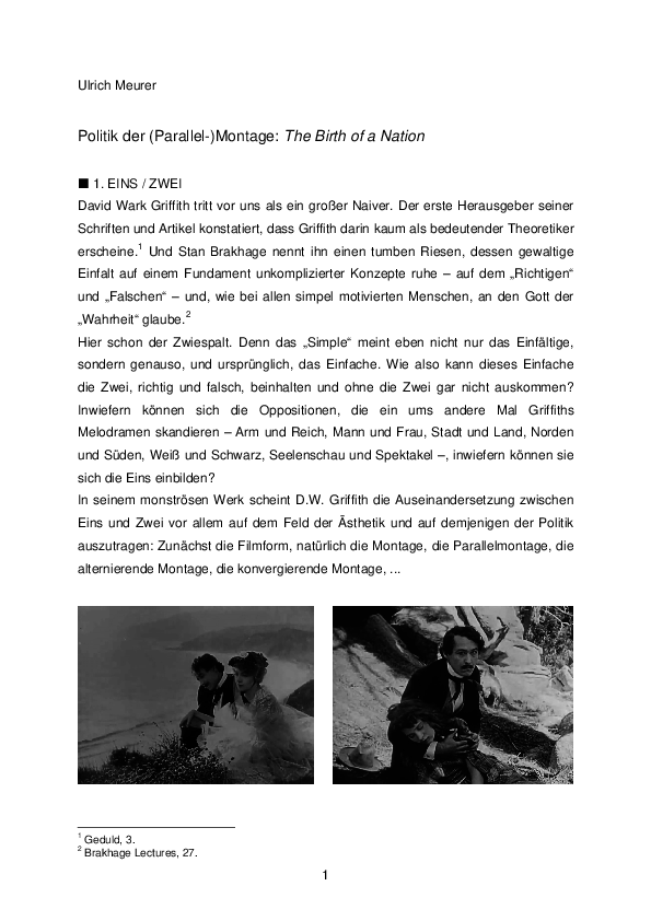 (PDF) Politik der (Parallel-)Montage: The Birth of a Nation [Full Paper ...