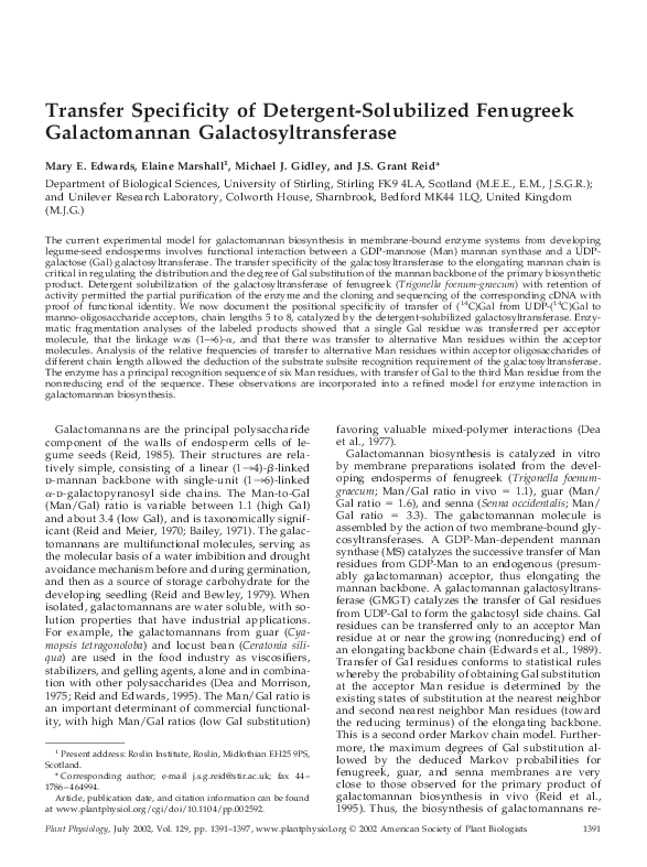 (PDF) Transfer specificity of detergent-solubilized fenugreek ...