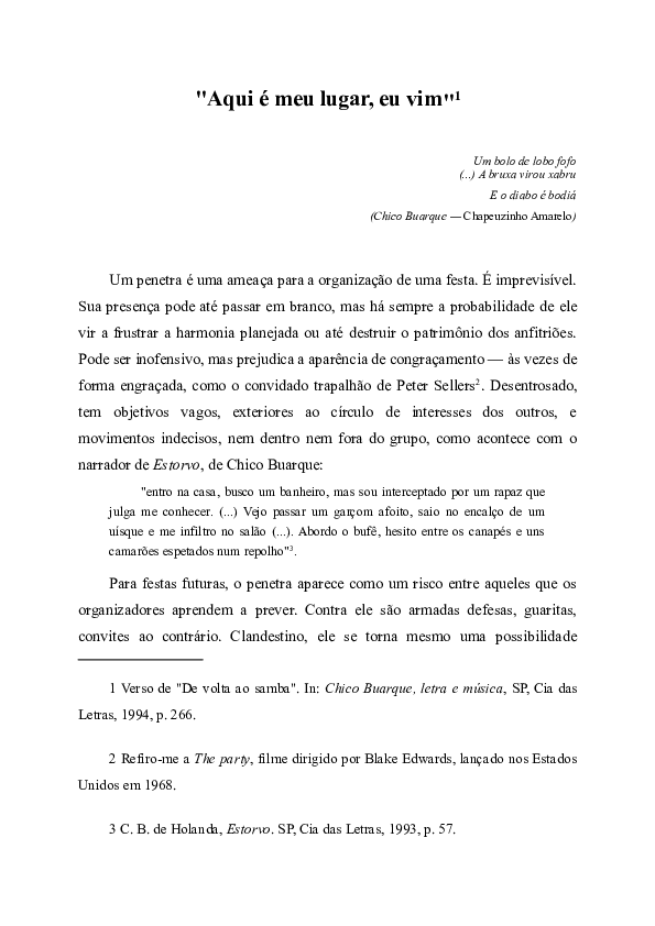 (DOC) Estorvo e outros estorvos: Introdução