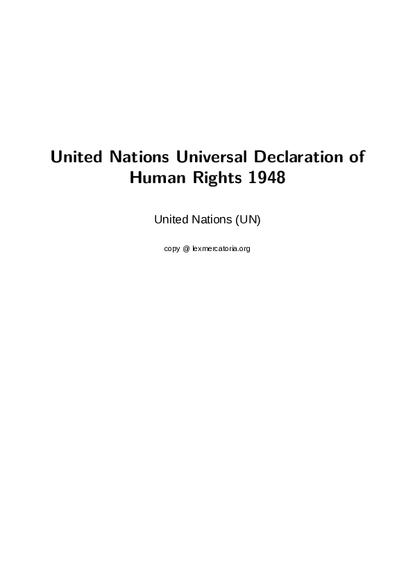 (PDF) Universal declaration of human rights