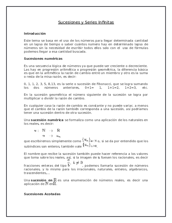 (DOC) Sucesiones y Series Infinitas
