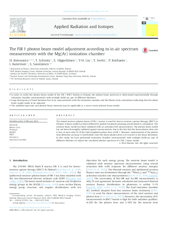 (PDF) The FiR 1 photon beam model adjustment according to in-air ...
