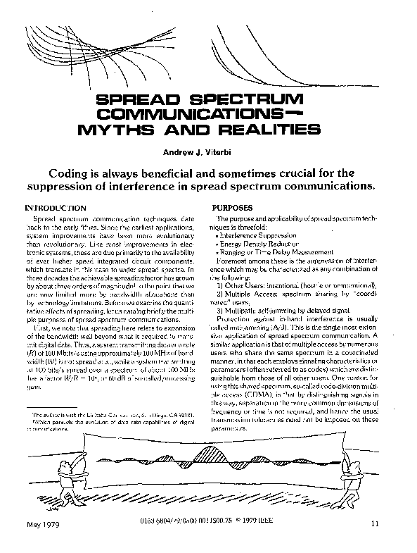 (PDF) Spread spectrum communications: myths and realities