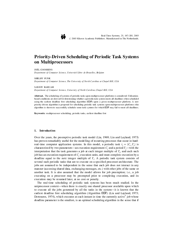 Pdf Priority Driven Scheduling Of Periodic Task Systems On Multiprocessors 7676
