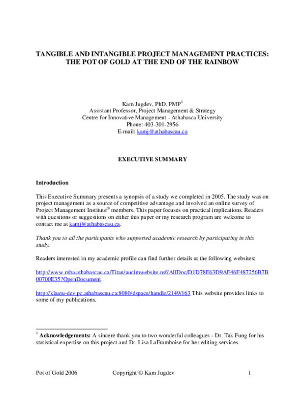 (PDF) Tangible and intangible project management practices-The pot of ...
