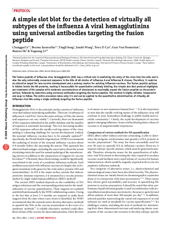 (PDF) A simple slot blot for the detection of virtually all subtypes of ...