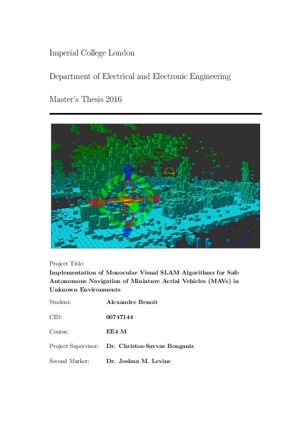 (PDF) Monocular Visual SLAM for Safe Autonomous Navigation of Miniature Aerial Vehicles in ...