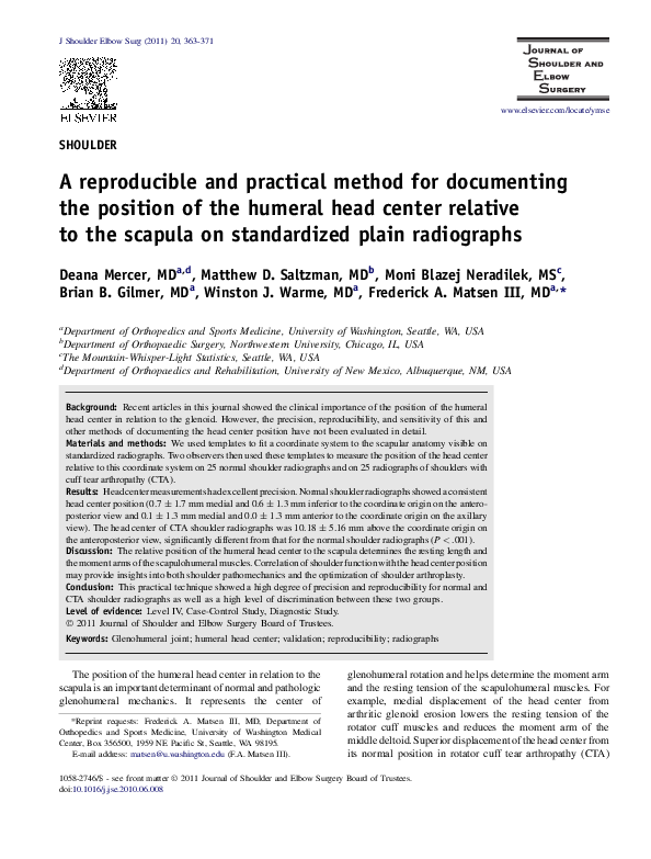 (PDF) Modified axillary radiograph of the shoulder: a new position ...