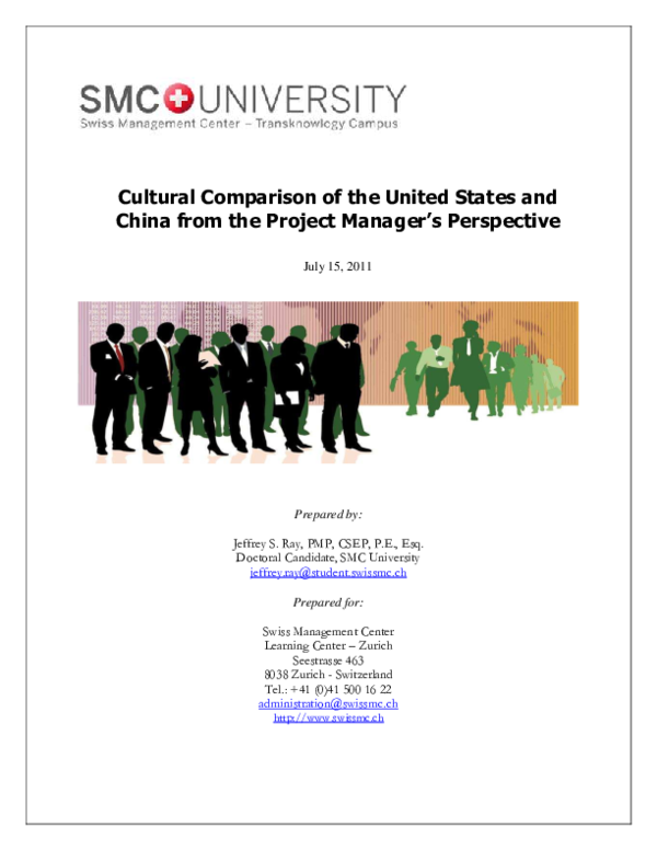 (PDF) Cultural Comparison of the United States and China from the ...