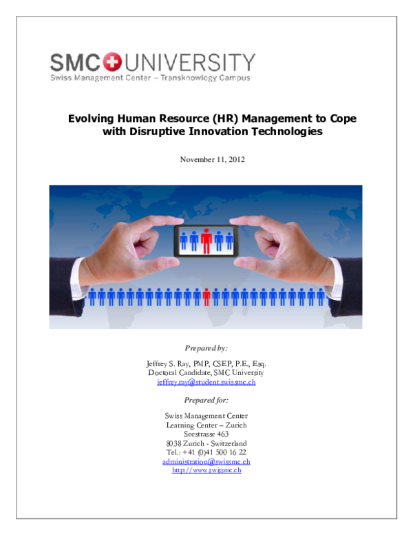 (PDF) Evolving Human Resource (HR) Management to Cope with Disruptive ...