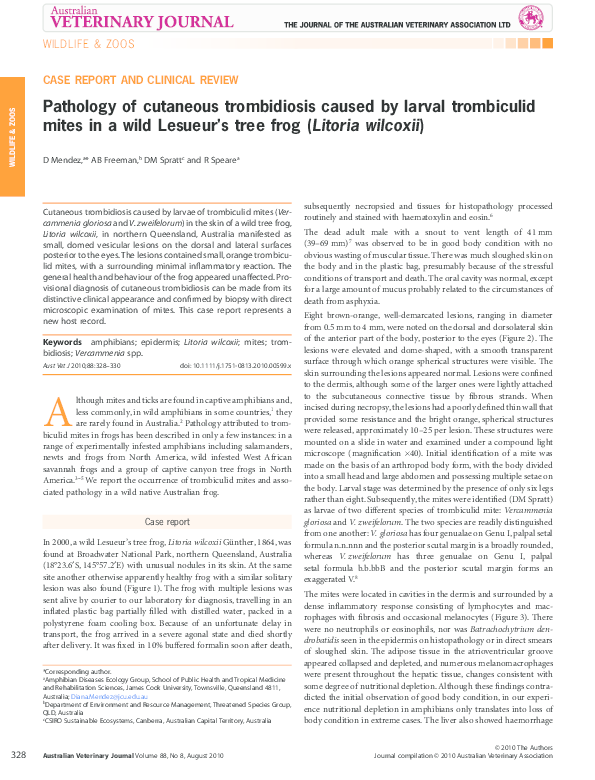 (PDF) Pathology of cutaneous trombidiosis caused by larval trombiculid ...
