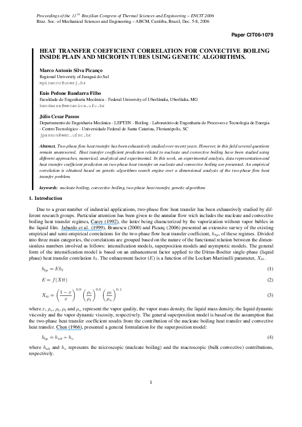 (PDF) Heat Transfer Coefficient Correlation for Convective Boiling ...