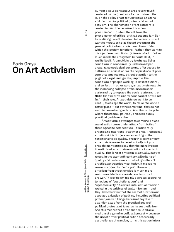 (PDF) On Art Activism