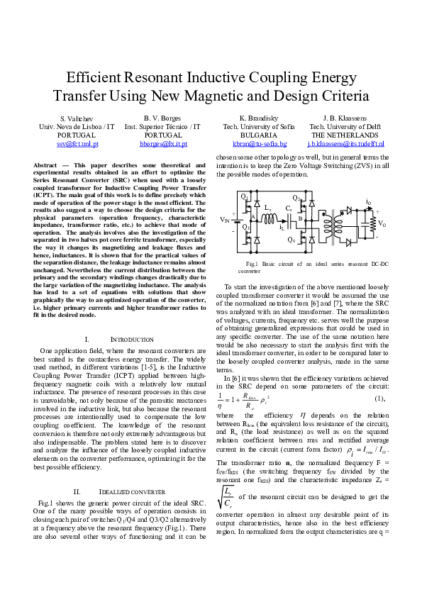 (PDF) Efficient Resonant Inductive Coupling Energy Transfer Using New ...