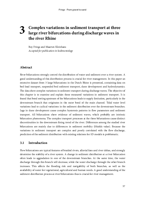 (PDF) Complex variations in sediment transport at three large river ...