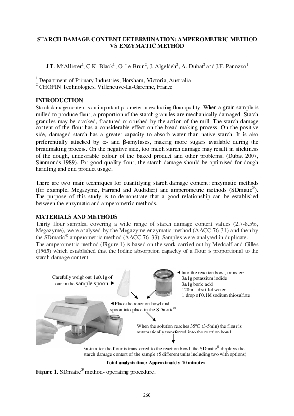 (PDF) Starch damage content determination: Amperometric method vs ...