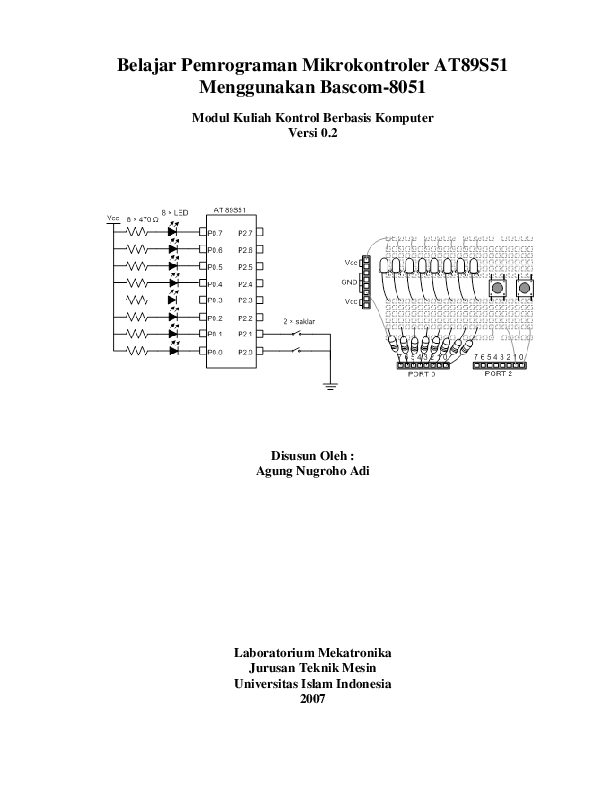 (PDF) Belajar Pemrograman Mikrokontroler AT89S51 Menggunakan Bascom-8051