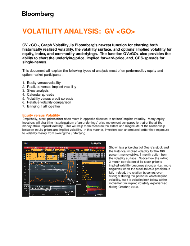 (PDF) Bloomberg Guide to Volatility