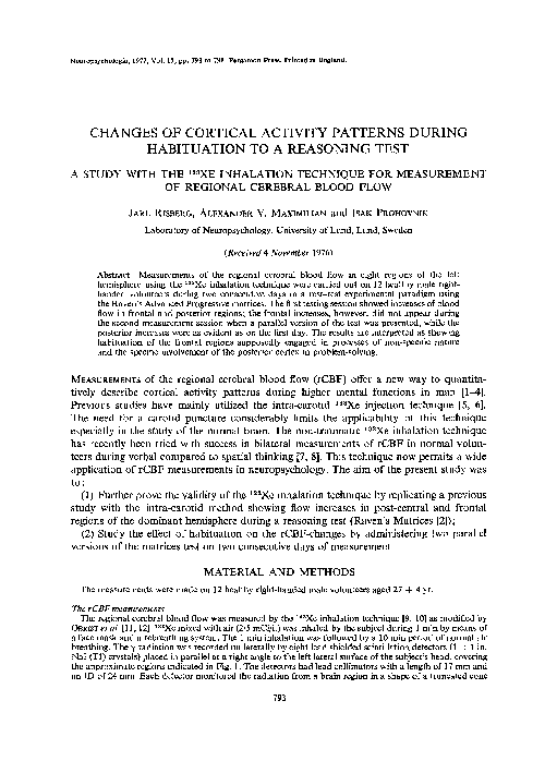 (PDF) Changes of cortical activity patterns during habituation to a ...