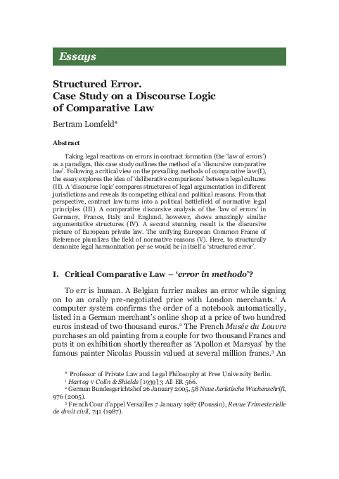 (PDF) Structured Error: Case Study on a Discourse Logic of Comparative ...