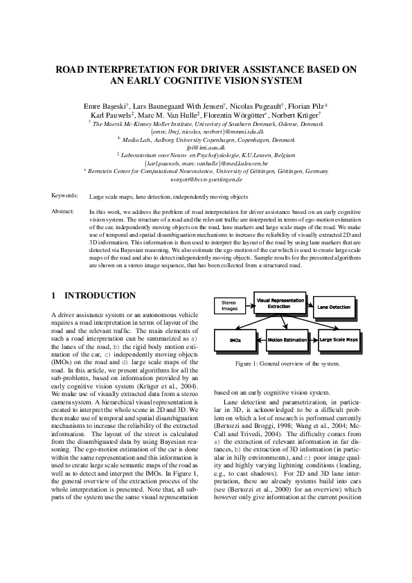 (PDF) Road Interpretation for Driver Assistance based on an Early ...