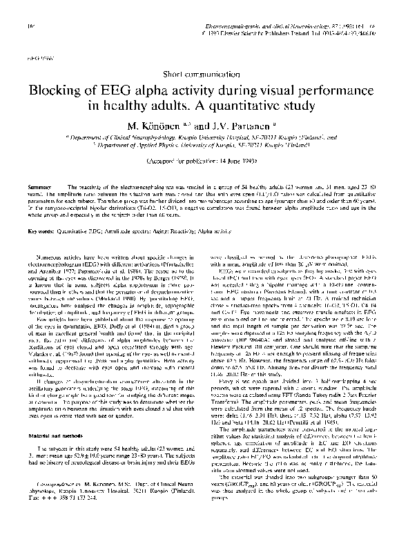 (PDF) Blocking of EEG alpha activity during visual performance in ...