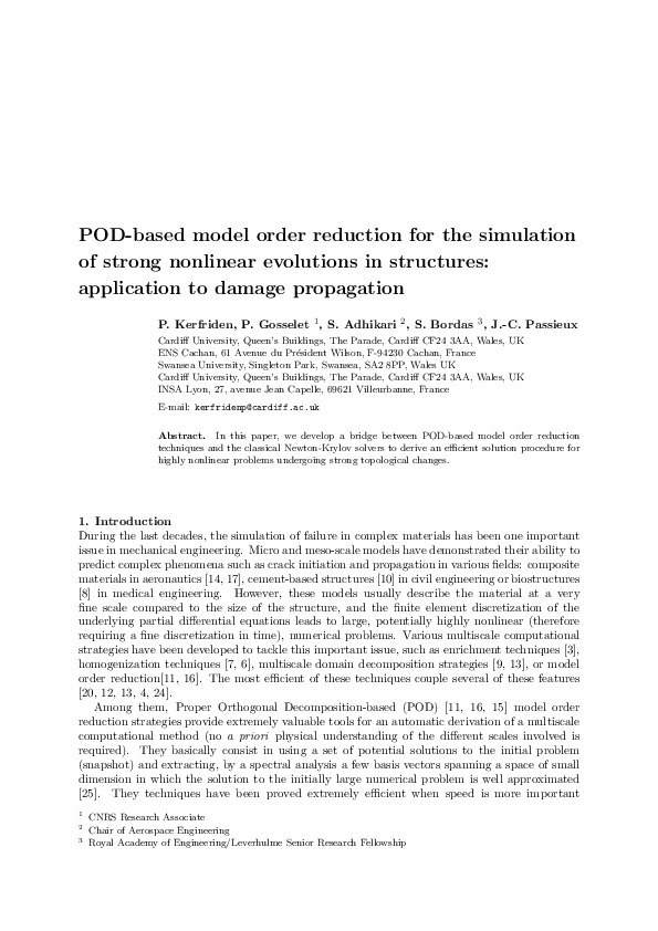 (PDF) POD-based model order reduction for the simulation of strong nonlinear evolutions in ...