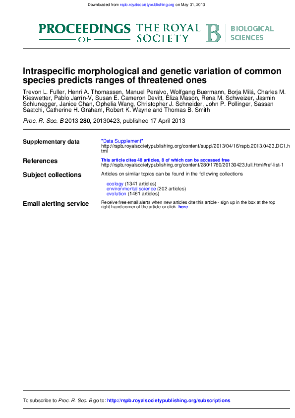 (PDF) Intraspecific morphological and genetic variability in ...