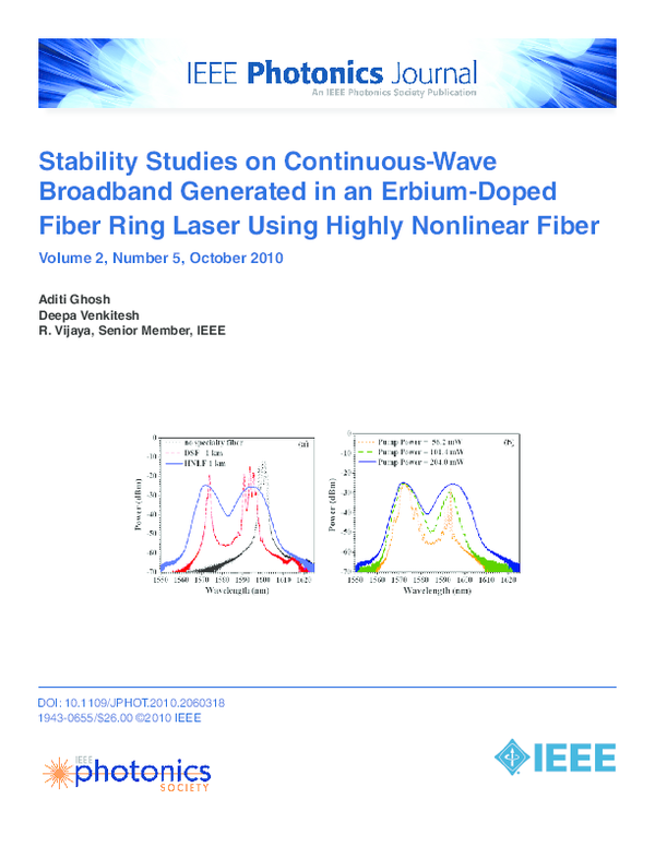 (PDF) Stability Studies on Continuous-Wave Broadband Generated in an ...
