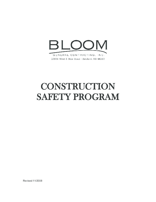 (PDF) CONSTRUCTION SAFETY PROGRAM