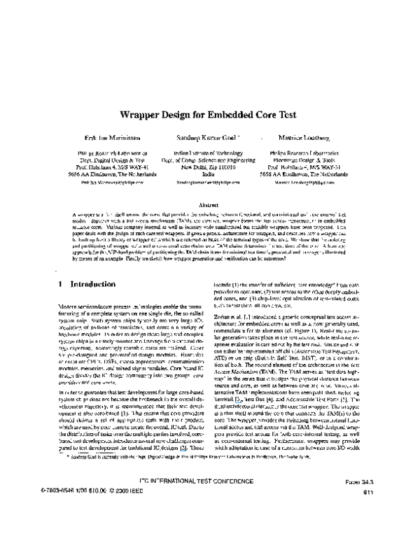 Pdf Wrapper Design For Embedded Core Test